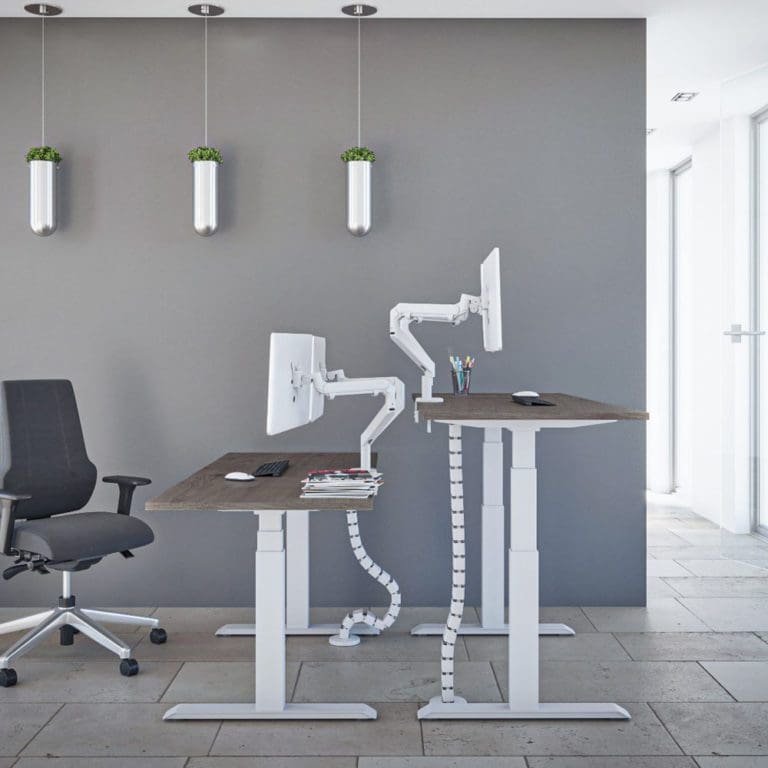 Dual Motor Electric Height Adjustable Desk With Table Top 3 Stage