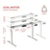 Dual Motor Electric Height Adjustable Desk With Table Top 3 Stage
